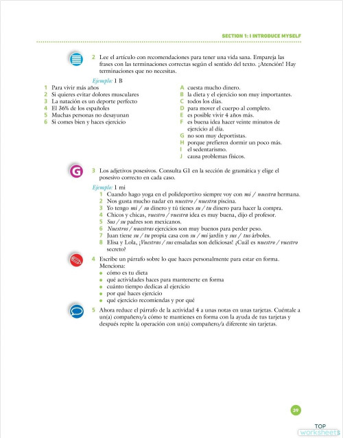 1. My home 39 Spanish Cambridge IGCSE. Ficha interactiva | TopWorksheets