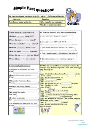 Past simple. Interactive worksheet | TopWorksheets