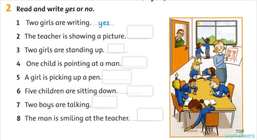 Yes - No: Unit 7 - At school. Interactive worksheet | TopWorksheets