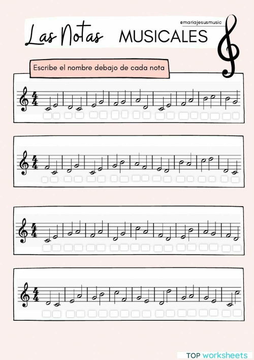Notas Musicales. Ficha interactiva | TopWorksheets