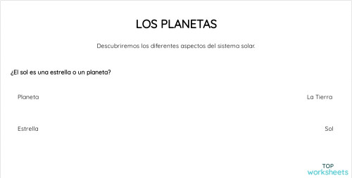 LOS PLANETAS. Ficha interactiva | TopWorksheets