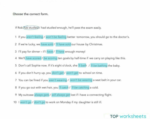 B2 - zero and first conditionals. Interactive worksheet | TopWorksheets
