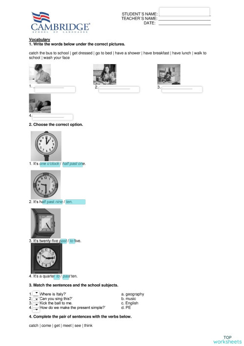Prepare 1 test U 7-8. Interactive worksheet | TopWorksheets