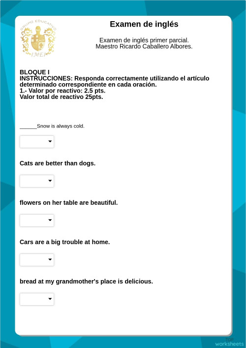 Past Continuous Tense for Interrupted Actions. Interactive worksheet ...
