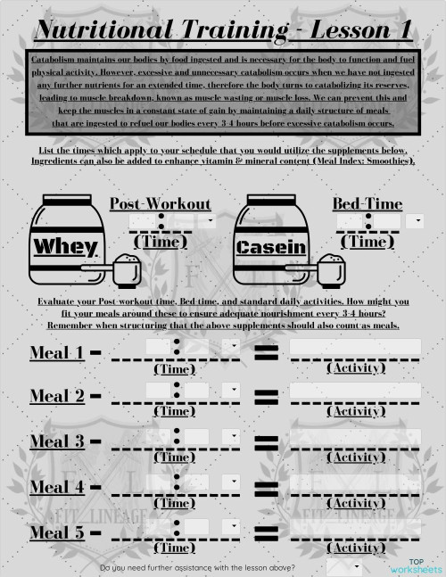 Lesson 1: Metabolism. Interactive worksheet | TopWorksheets