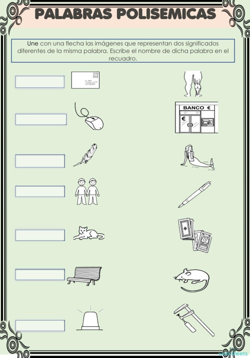 PALABRAS POLISÉMICAS II. Ficha interactiva | TopWorksheets