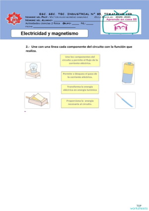 electricidad y magnetismo. Ficha interactiva | TopWorksheets