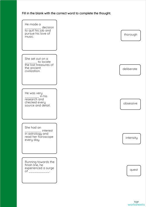 ELA 1 6 A Term 5 Exam. Interactive worksheet | TopWorksheets