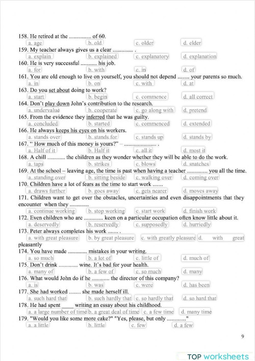 Test 3 - English. Interactive worksheet | TopWorksheets