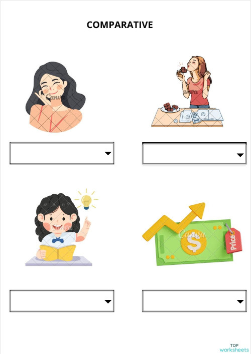 Comparative adjectives. Interactive worksheet | TopWorksheets