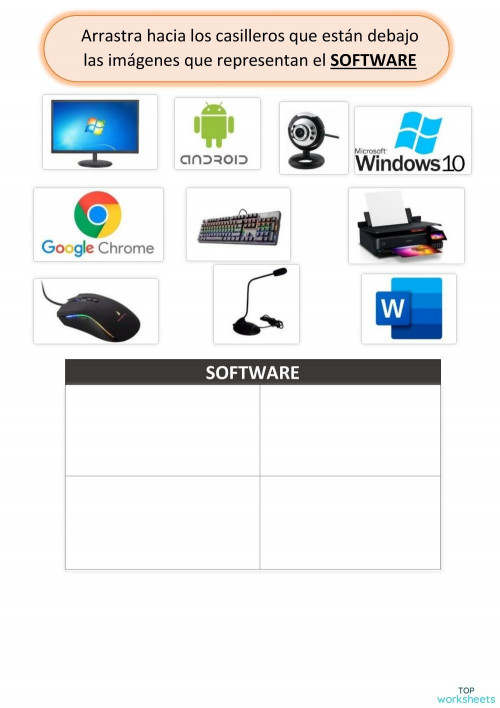 HARDWARE Y SOFTWARE. Ficha interactiva | TopWorksheets