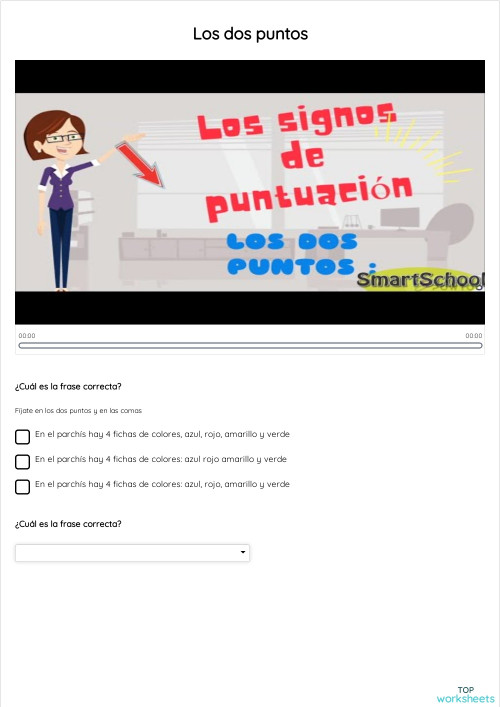 Los dos puntos. Ficha interactiva | TopWorksheets
