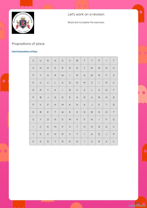 Let's work on a revision. Interactive worksheet | TopWorksheets