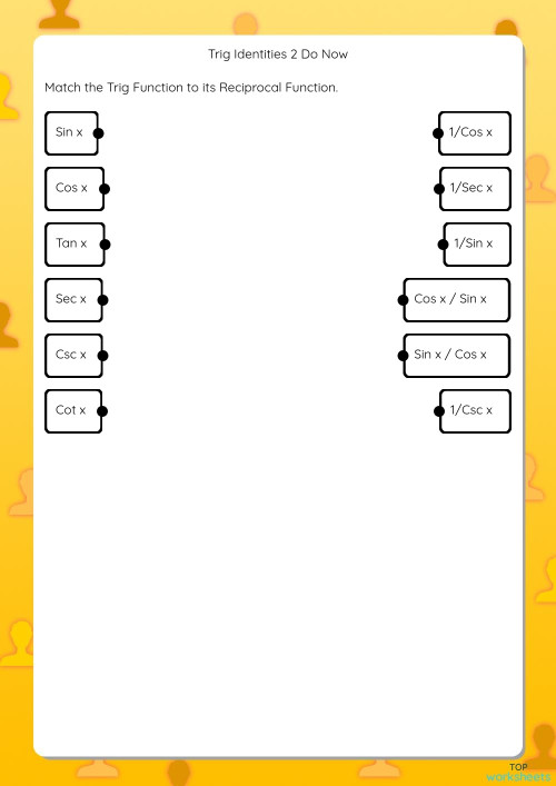 Trig Identities 2 Do Now. Interactive worksheet | TopWorksheets
