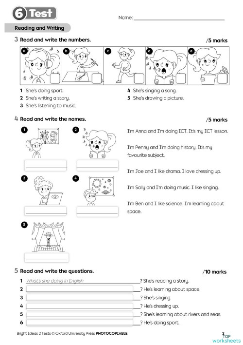 Bright Idea2 Unit 6 test(page2). Interactive worksheet | TopWorksheets