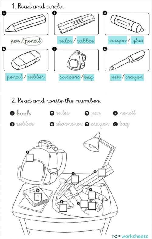 School Material. Interactive worksheet | TopWorksheets