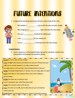 Future Intentions. Interactive worksheet | TopWorksheets