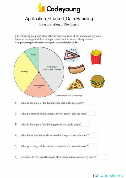 Interpretation of Pie Charts Application. Interactive worksheet ...