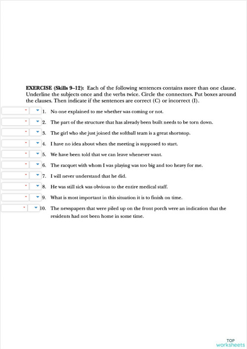 SK9-12-EXERCISE & TOEFL EXERCISE. Interactive worksheet | TopWorksheets