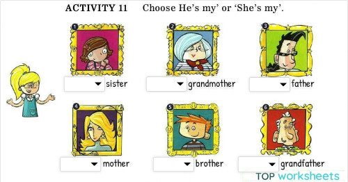 My family members. Interactive worksheet | TopWorksheets