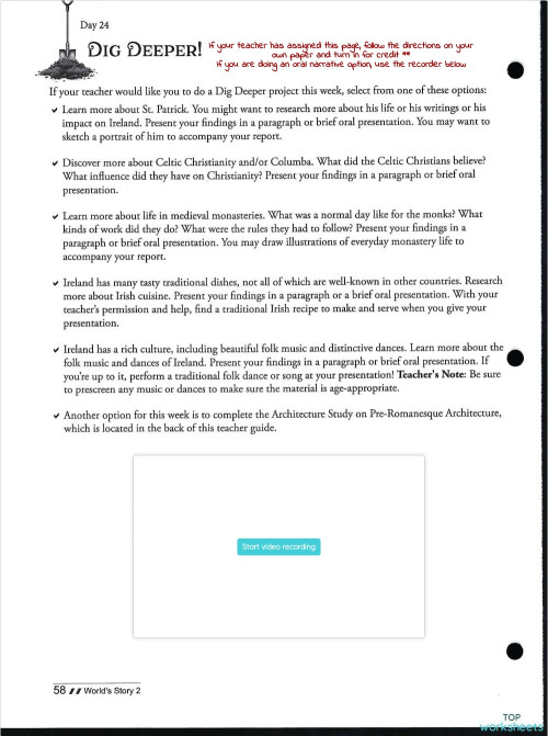 Chapter 4: Dig Deeper Pg 58. Interactive worksheet | TopWorksheets