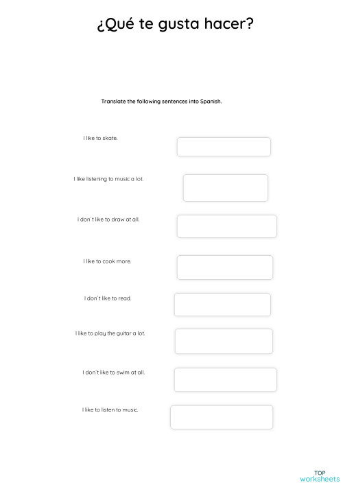 Likes and dislikes with GUSTAR. Ficha interactiva | TopWorksheets