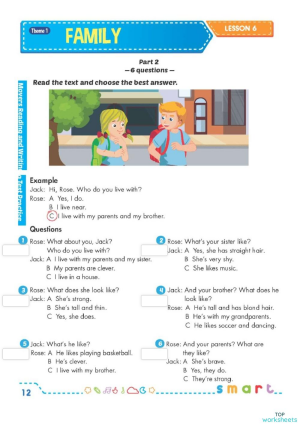 Theme 1 - Lesson 6 & Theme 2 - Lesson 1. Bài tập tương tác | TopWorksheets