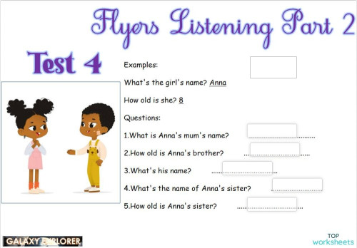 flyers-listening-part-2-t4. Interactive worksheet | TopWorksheets
