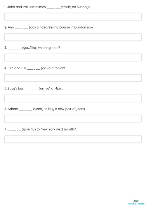 Present Simple vs Present Continuous. Interactive worksheet | TopWorksheets