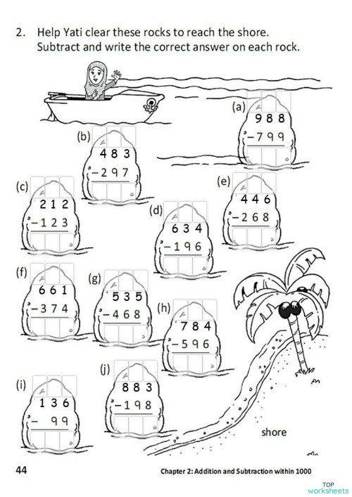 SUBTRACTION WITH REGROUPING IN HUNDREDS, TENS AND ONES #2. Interactive ...