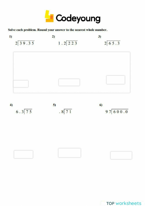 Division of Decimals Concept CW interactive. Interactive worksheet ...