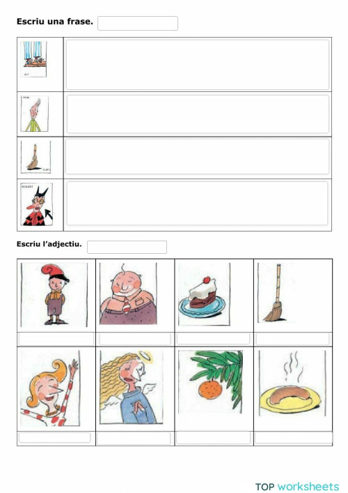 Adjectius 1. Fitxa interactiva | TopWorksheets