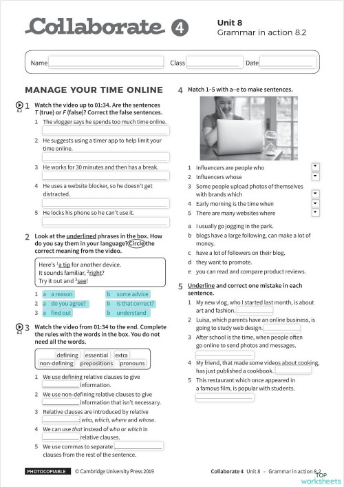 Collaborate 4 - Grammar In Action 8.1 - Defining and Non-Defining ...