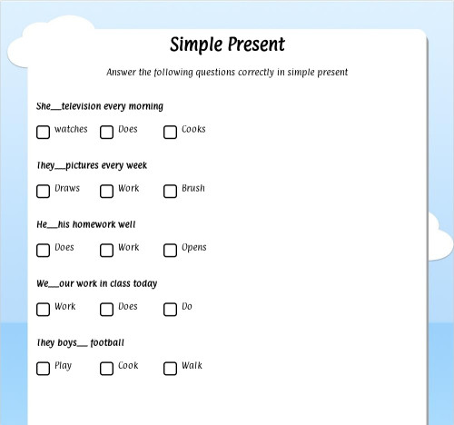 Simple Present. Interactive worksheet | TopWorksheets