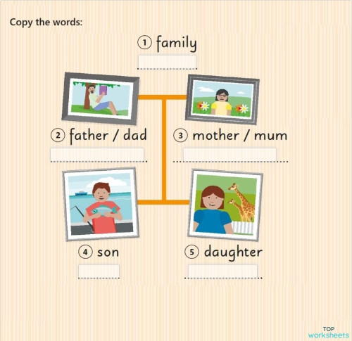 5 words a day family. Interactive worksheet | TopWorksheets