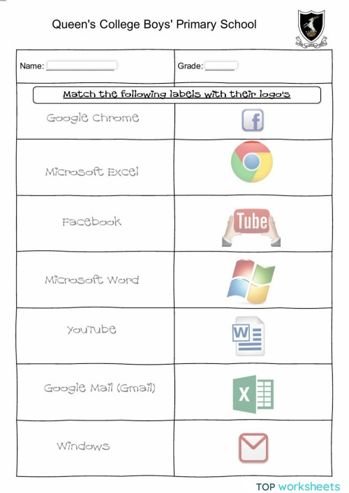 Computers - join the logo and the label. Interactive worksheet ...