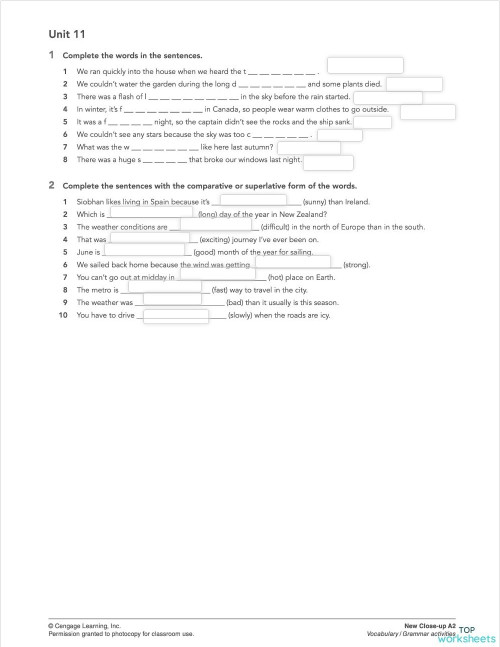 Close-Up A2 Extra Tasks Vocab&Grammar U11. Interactive worksheet ...