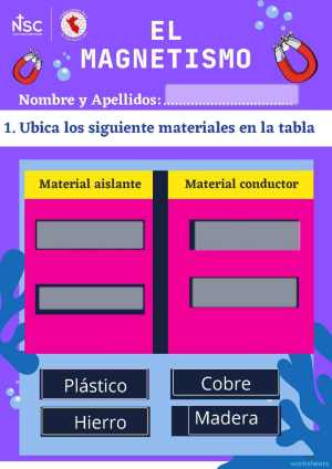 Magnetismo. Ficha interactiva | TopWorksheets