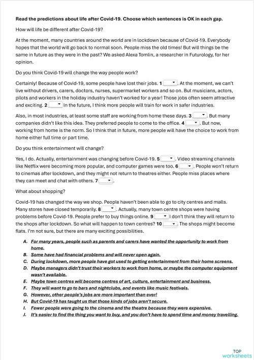 Introduction_Reading comprehension. Interactive worksheet | TopWorksheets