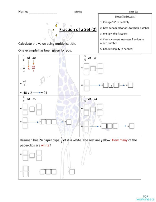 Fraction of a Set 2. Interactive worksheet | TopWorksheets