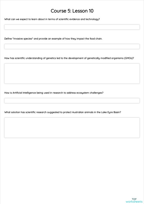Course 5: Lesson 10. Interactive worksheet | TopWorksheets