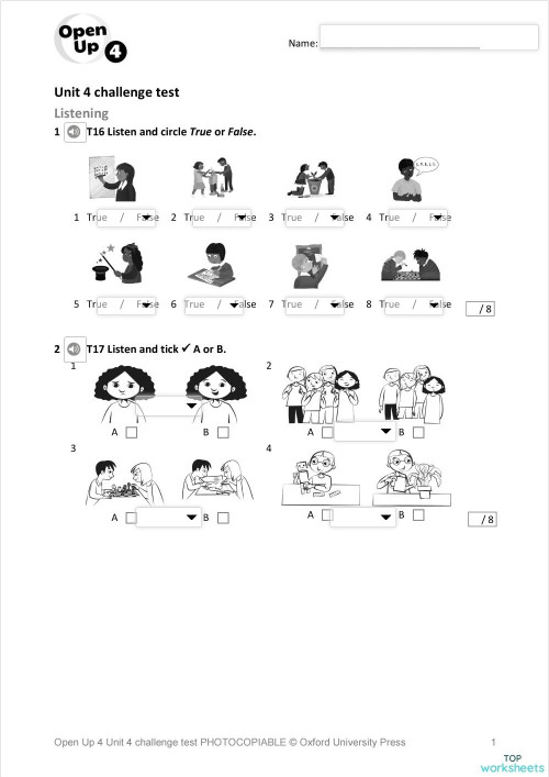 Unit 4 Test: Extra. Interactive worksheet | TopWorksheets