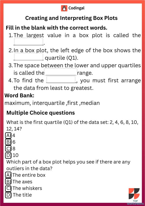 M_G06M14L64_WC02_Creating_and_Interpreting_Box_Plots_2. Interactive worksheet | TopWorksheets