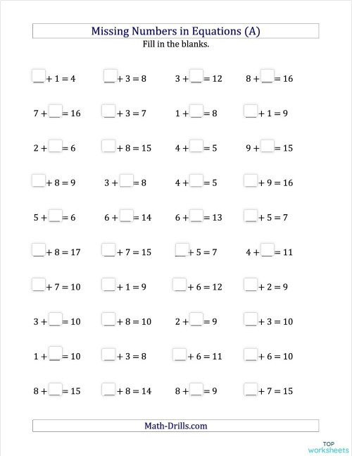 Solving one-step equations addition quiz. Interactive worksheet ...