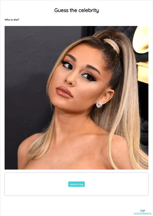 Guess the celebrity. Interactive worksheet | TopWorksheets