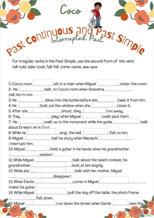 Past Simple and Past Continuous. Interactive worksheet | TopWorksheets