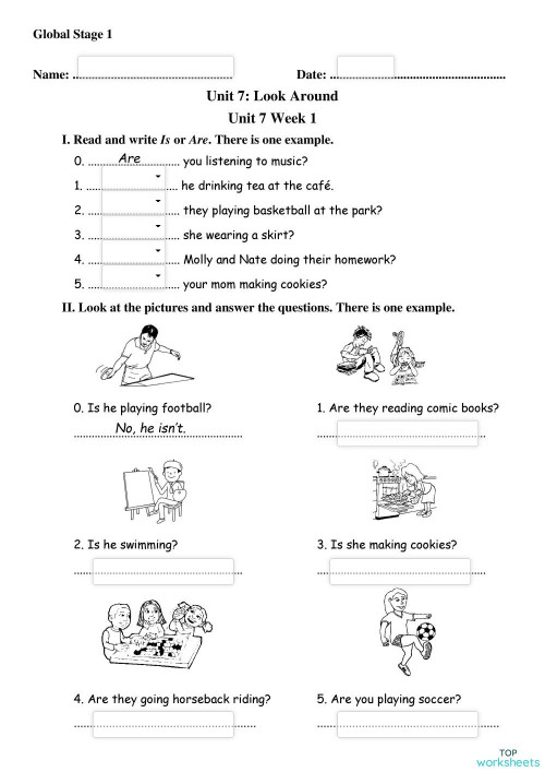 Review 1 U 7. Interactive worksheet | TopWorksheets