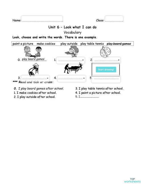 Vocabulary Unit 6. Interactive worksheet | TopWorksheets
