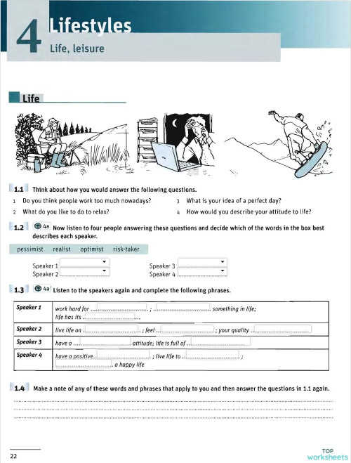 VFI - Unit 4 / Lifestyles. Interactive worksheet | TopWorksheets