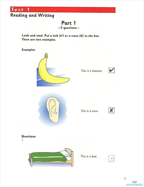 STARTERS MOCK TEST 3. Interactive worksheet | TopWorksheets